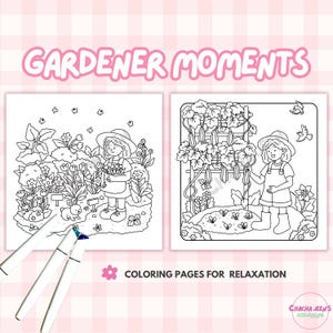 Cottagecore Coloring Pages: Cozy Spring Garden Scenes (PDF Download) - Etsy
