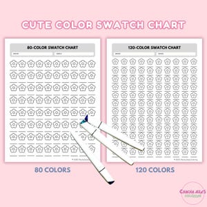 Flower Color Swatch Chart, Printable PDF, 48-120 Swatches - Etsy