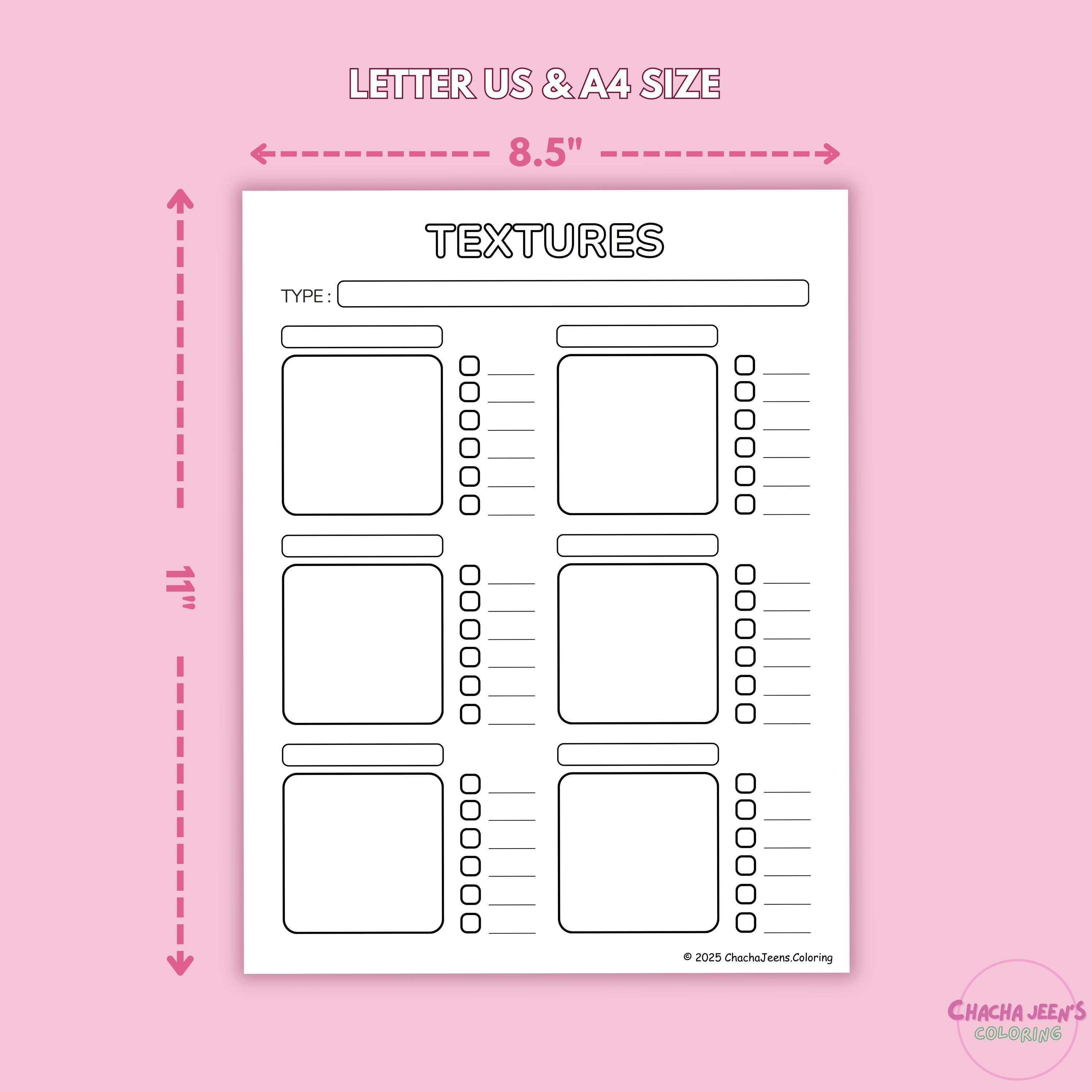 Coloring Practice Pages, Simple Texture Practice Page, Texture Color ...