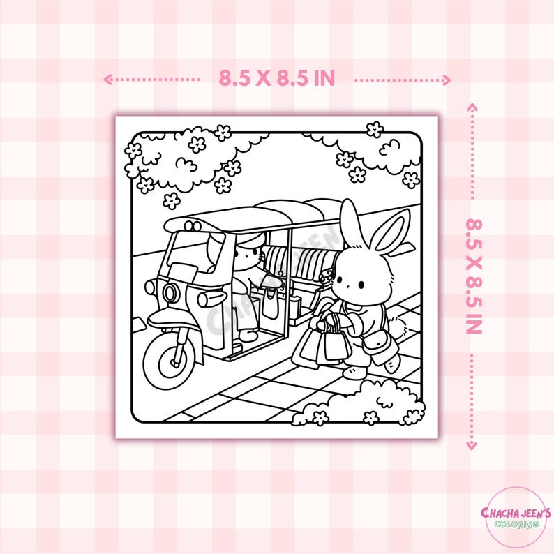 Bangkok Coloring Pages: Kawaii Landmarks & Festivals (PDF Download) - Etsy