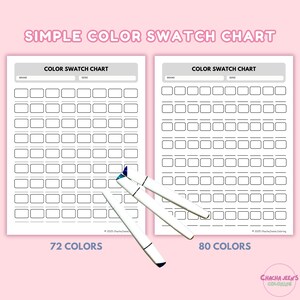 Simple Color Swatch Sheet, 48, 64, 72, 80, 120 Swatches, Printable PDF ...