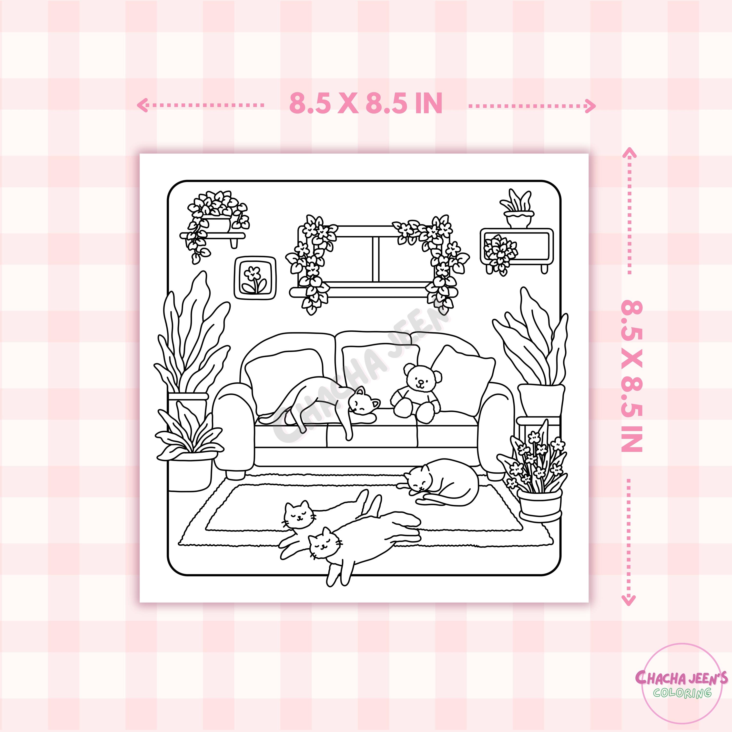 Cat Moments Coloring Pages , Cozy Meow Moments, Cute Cat Activities PDF ...