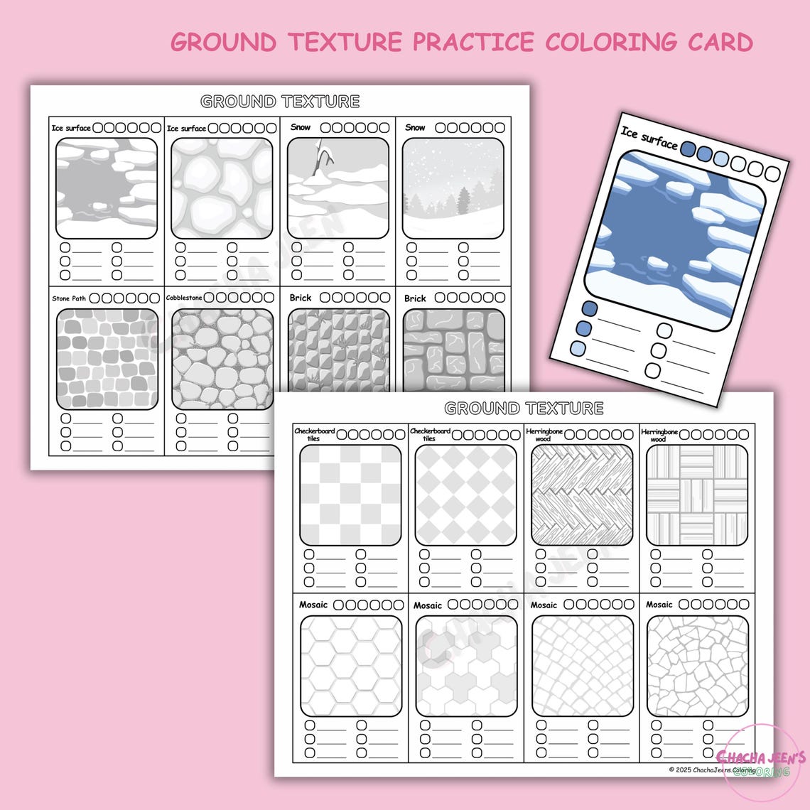 Ground Texture Coloring Cards: Marker Practice Sheets (PDF Download A4 ...