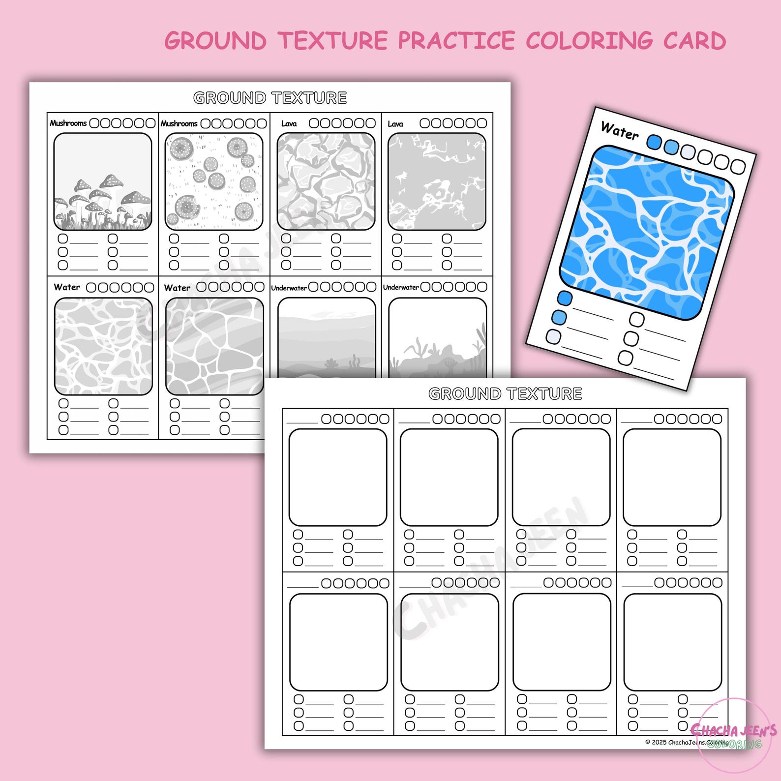 Ground Texture Coloring Cards: Marker Practice Sheets (PDF Download A4 ...