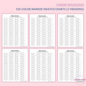 Ohuhu Honolulu 120 Marker Swatch Charts: Printable Color Test (PDF) - Etsy