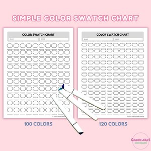 Color Swatch Chart: 48-120 Swatches - Printable PDF (a4/letter) - Etsy