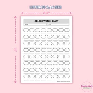 Simple Color Swatch Chart, 48, 64, 72, 80, 120 Swatches, Printable PDF ...
