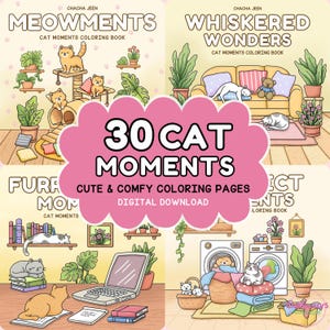 Cat Moments Coloring Pages , 30 Cozy Meow Moments, Cute Cat Activities ...