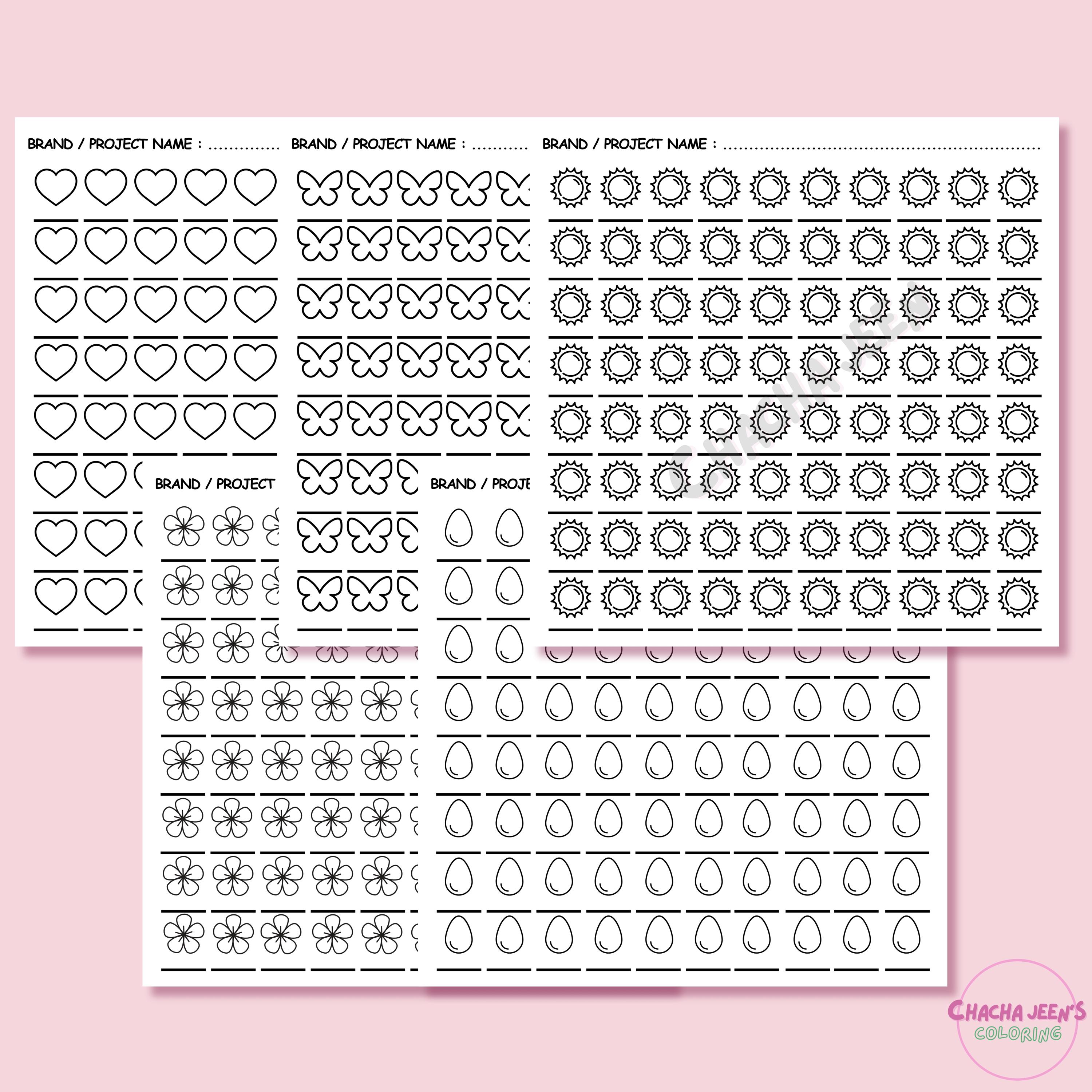 Spring Color Swatch Chart, Blank Color Swatch Charts, Marker Swatch ...