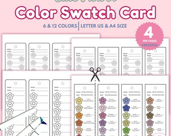 Color Swatch Sheets (45 per Page) - Etsy