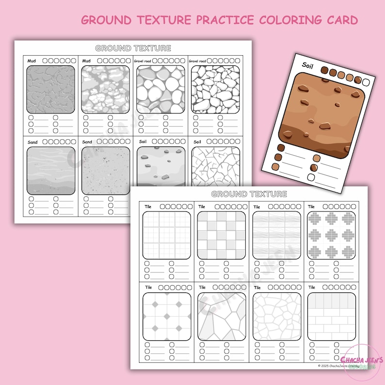Ground Texture Coloring Cards: Marker Practice Sheets (PDF Download A4 ...