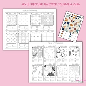 Wall Texture Coloring Cards, Alcohol Marker Practice (printable PDF) - Etsy