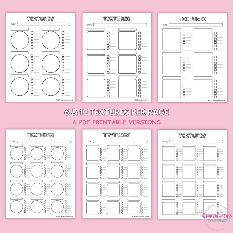Texture Practice Pages: Alcohol Marker Color Chart (PDF) - Etsy
