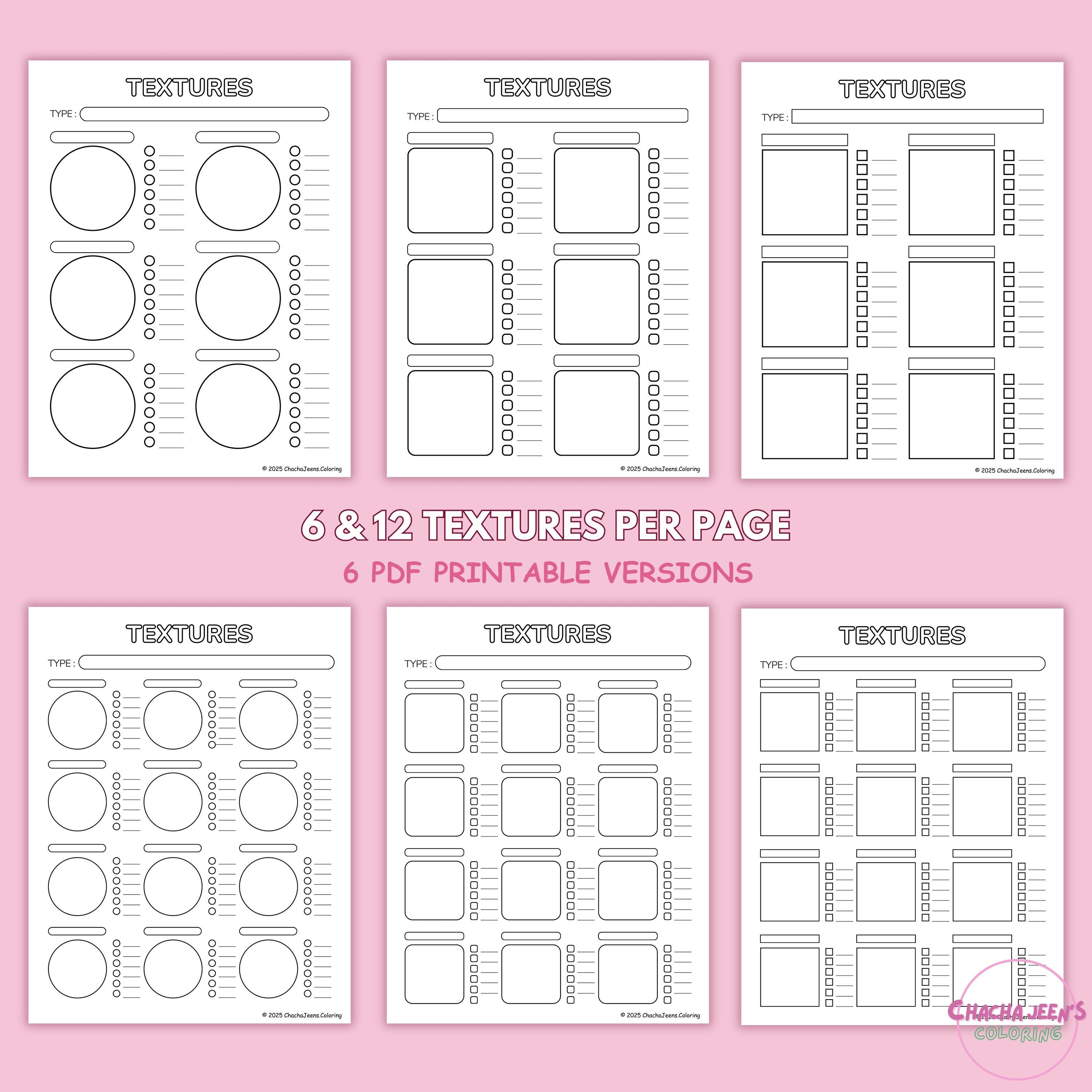 Texture Practice Pages: Alcohol Marker Color Chart (PDF) - Etsy