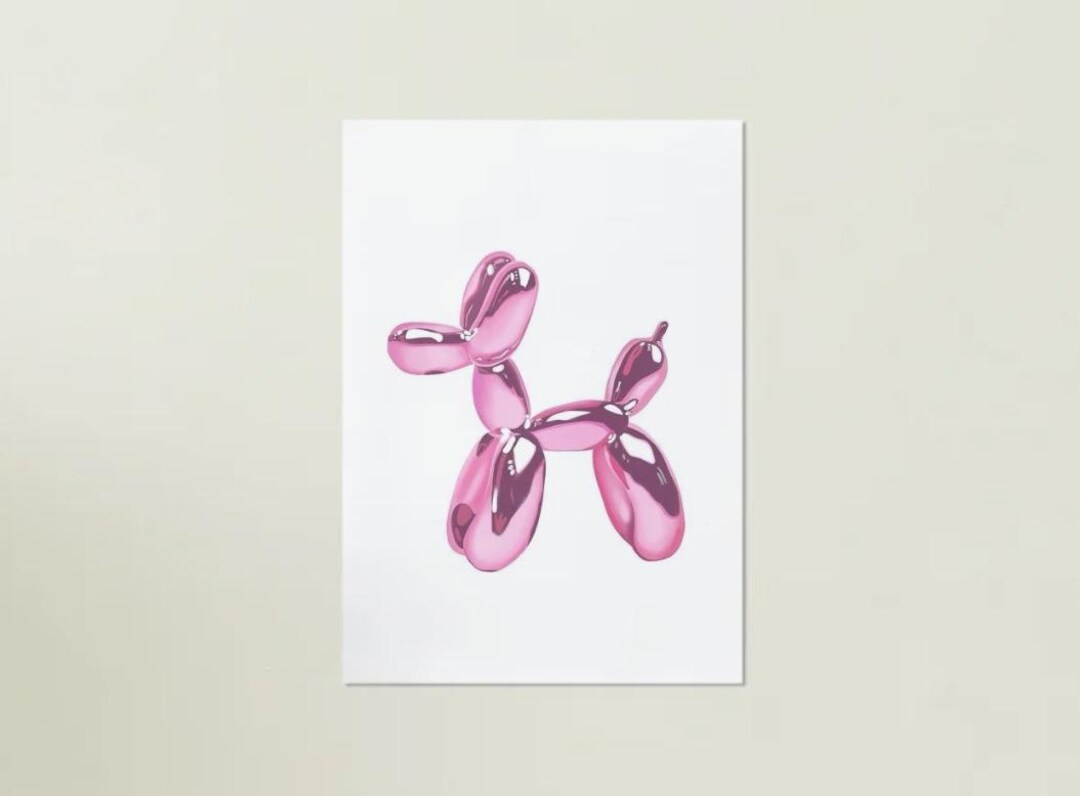 Metallic Pink Balloon Dog Poster – Modern Pop Art Wall Decor - Etsy
