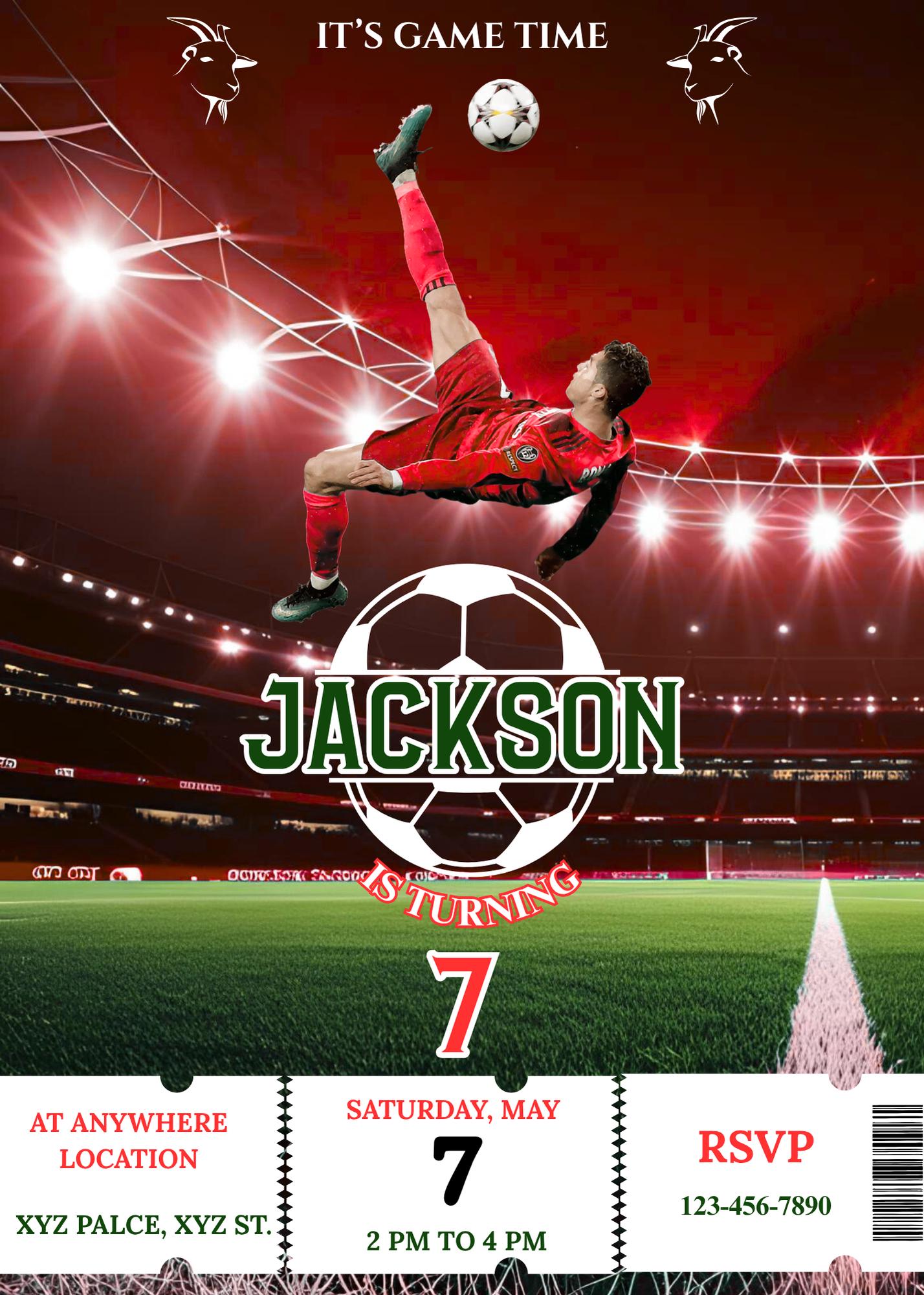 Ronaldo Birthday Invitation, CR7 Invitation, Editable Ronaldo ...