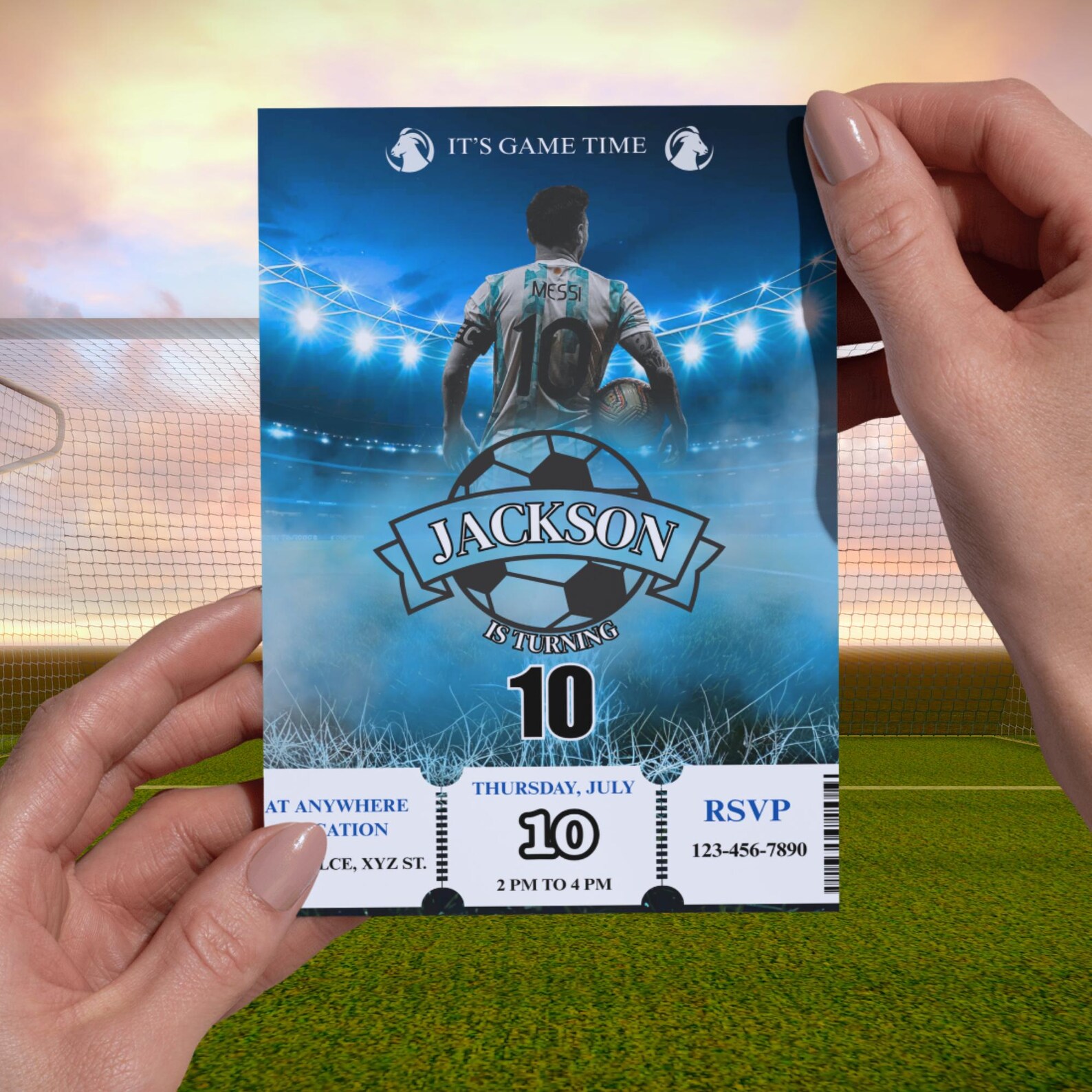 Messi Birthday Invitation, M10 Invitation, Editable Messi Invitation ...