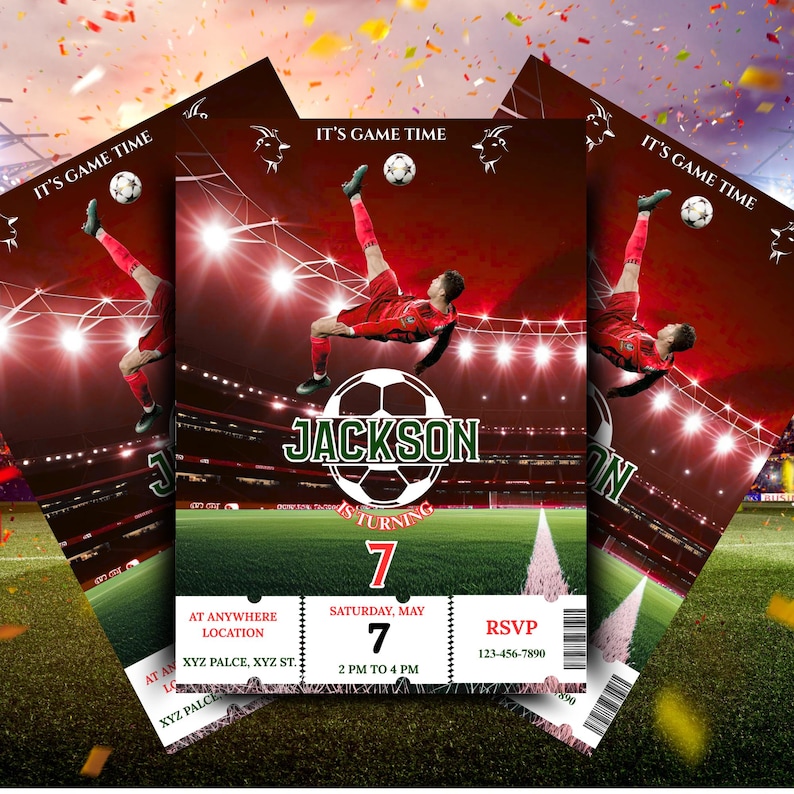 Ronaldo Birthday Invitation, CR7 Invitation, Editable Ronaldo ...