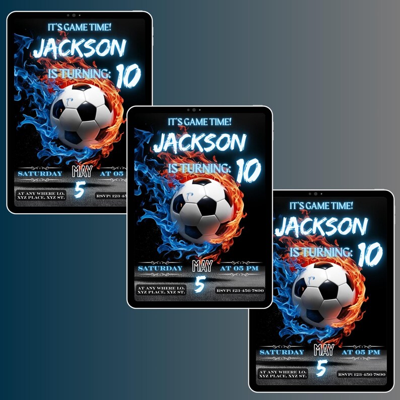 Editable Soccer Birthday Invitation Template, Football Invite, Kids ...