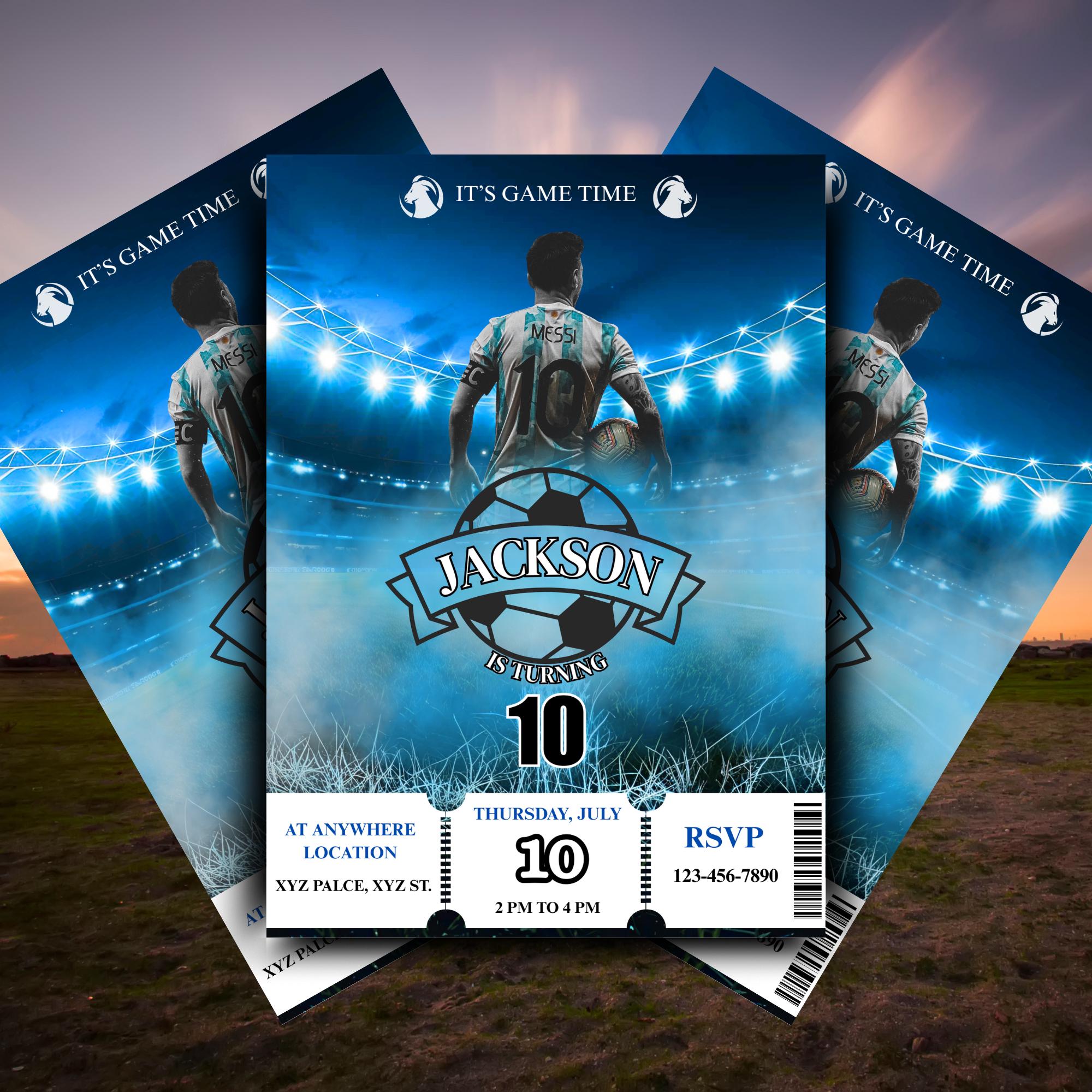 Messi Birthday Invitation, M10 Invitation, Editable Messi Invitation ...