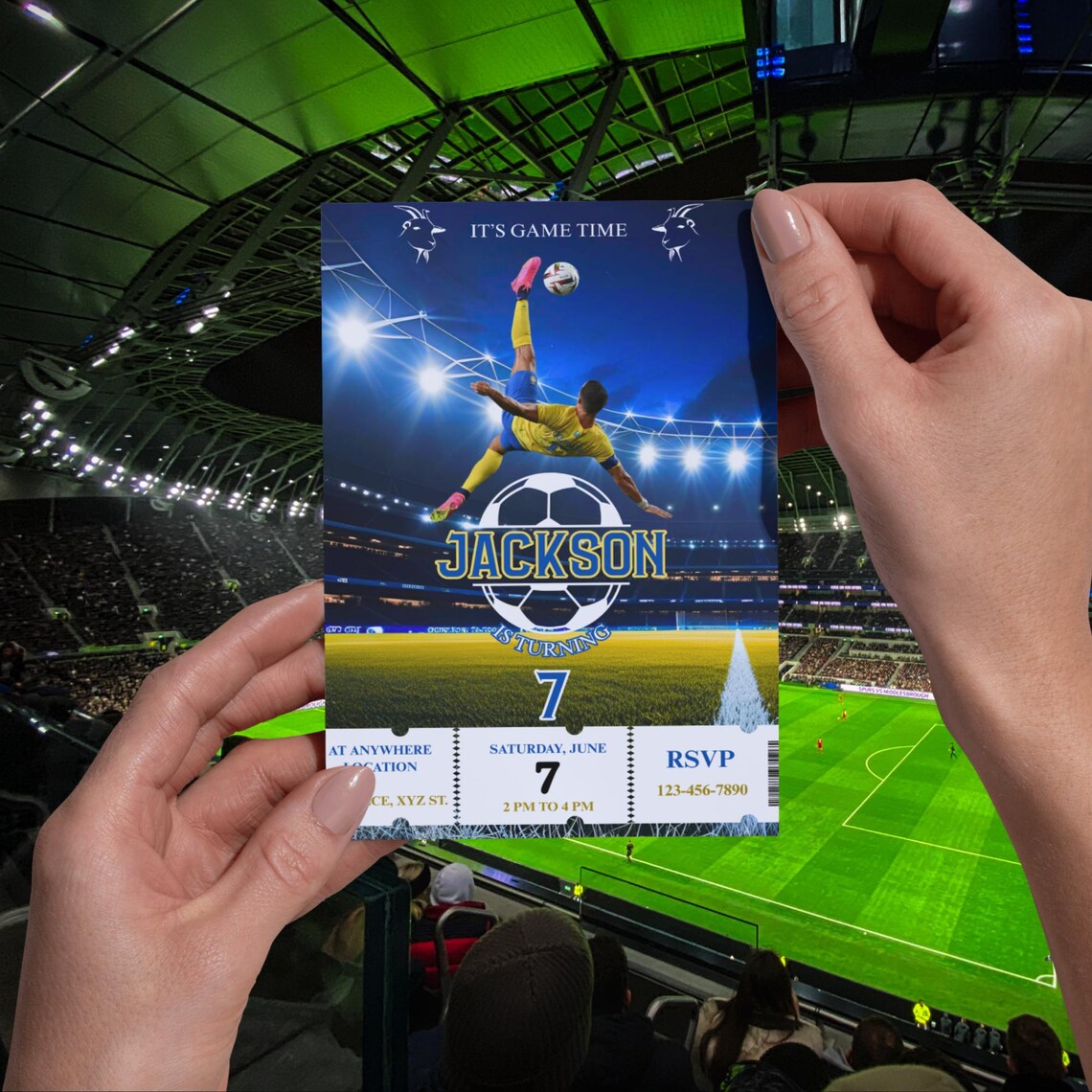 Ronaldo Al Nassr Birthday Invitation, CR7 Invitation, Editable Ronaldo ...