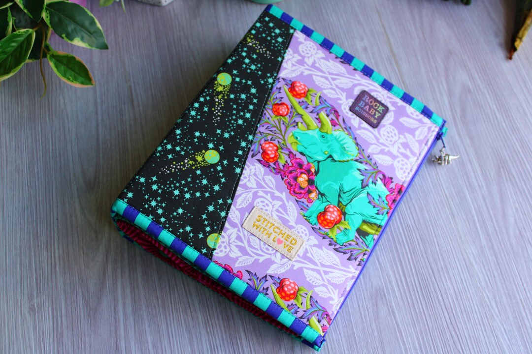 Tula Pink Patchwork Booklet Pouch With Clear See-through Vinyl Interior ...