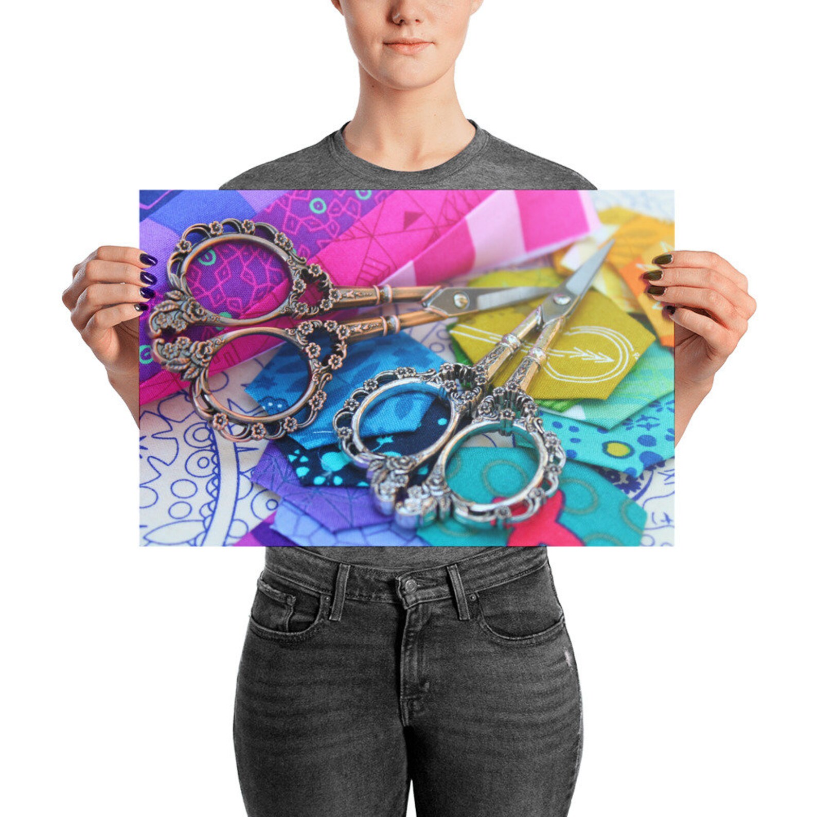 Rainbow Scissors Printed Photograph Craft or Sewing Room - Etsy