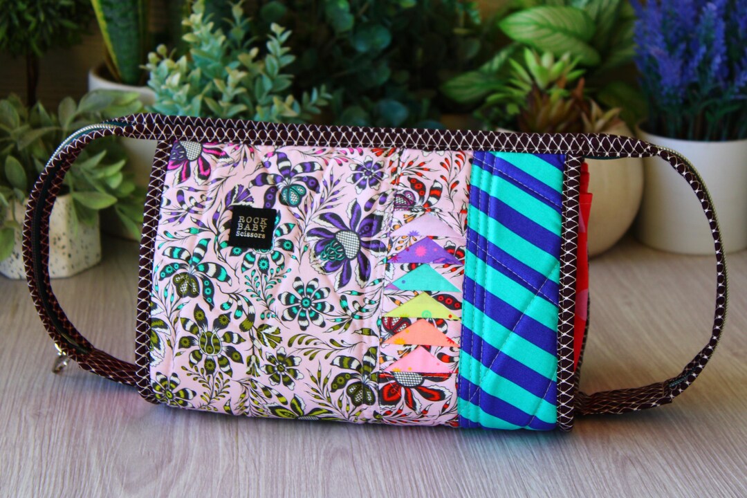 Tula Pink Rainbow Flying Geese Bonza Bag Bionic Gear Bag Project Bag ...