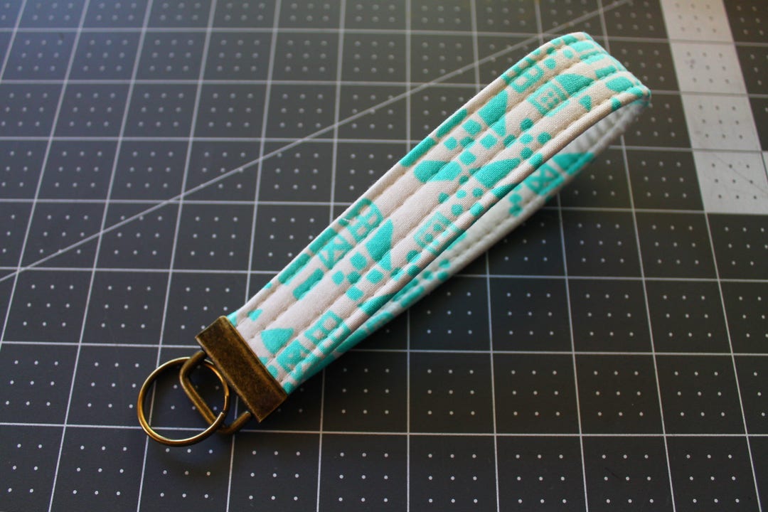 Turquoise Mini Tiles Key Fob - Etsy
