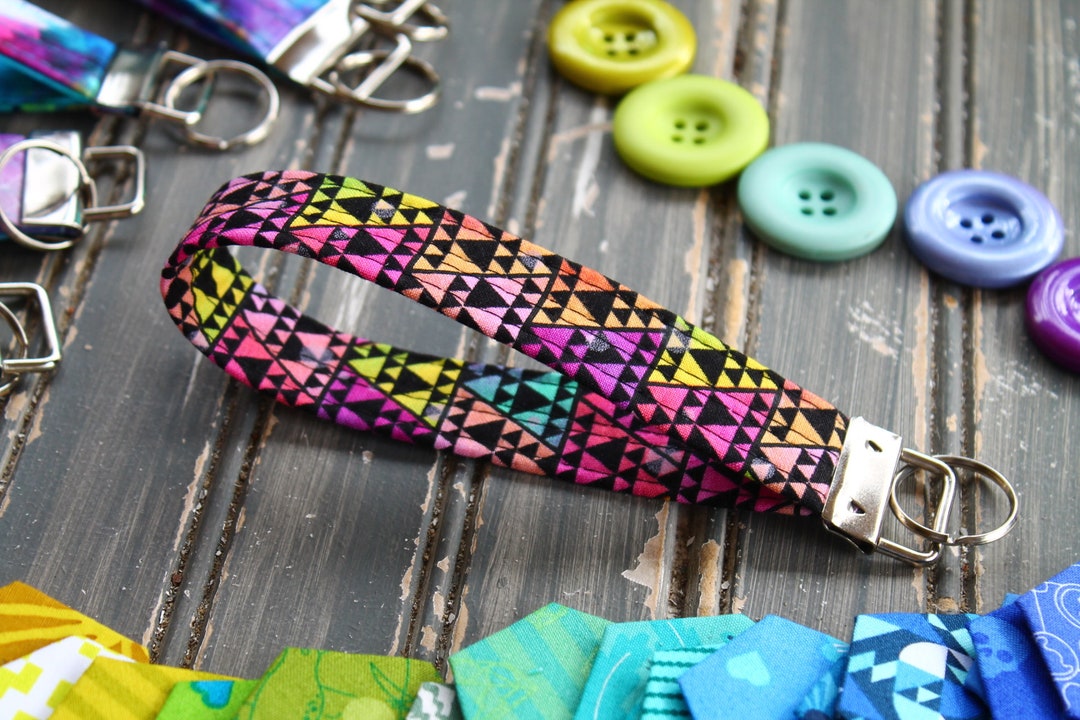Frenzy Rainbow Triangles Key Fob | Key Chain | Wrist Strap - Etsy