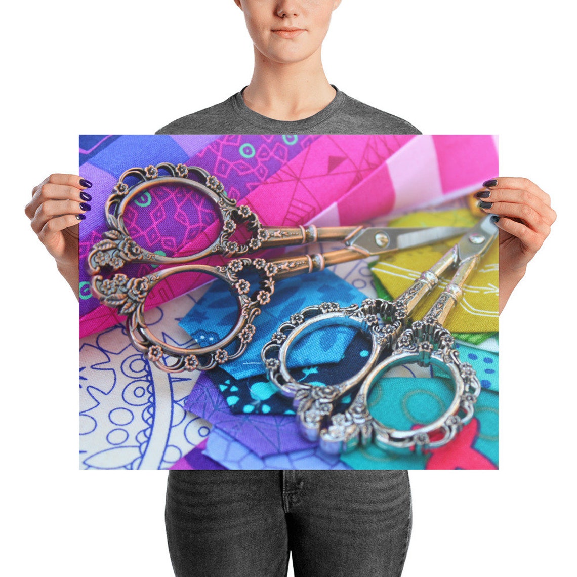 Rainbow Scissors Printed Photograph Craft or Sewing Room - Etsy