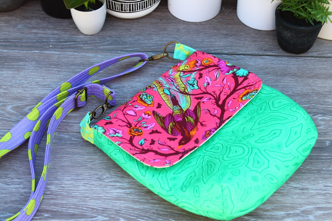 Tula Pink Plume Trail Tote With Flap Closure and Adjustable Strap ...