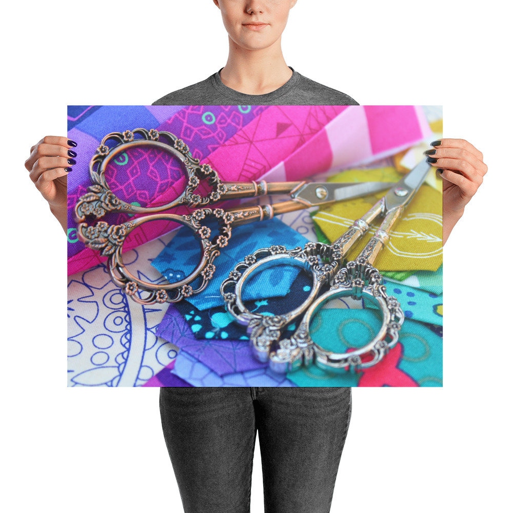 Rainbow Scissors Printed Photograph craft or sewing room | Etsy