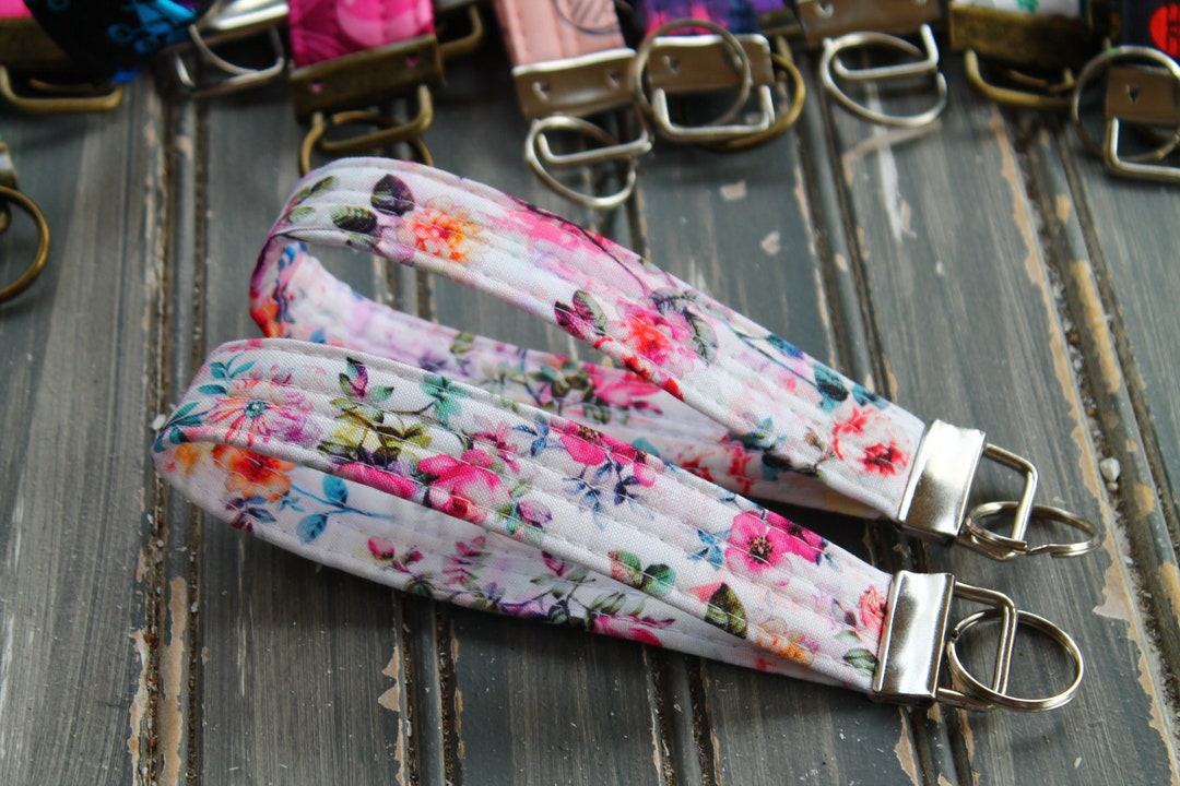 Flowers Key Fob Key Chain Wrist Strap - Etsy