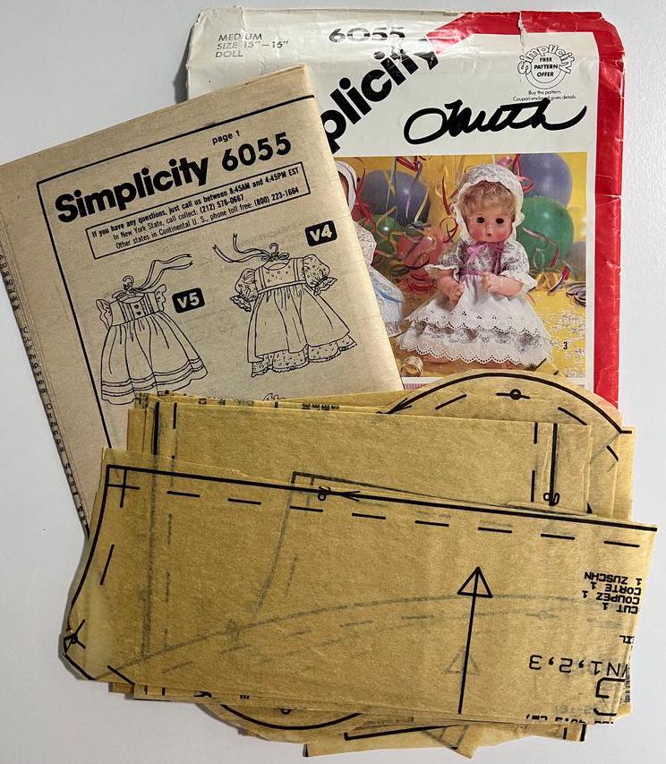 1983 Vintage Sewing Pattern Party Dresses for 15" to 16" Doll ...