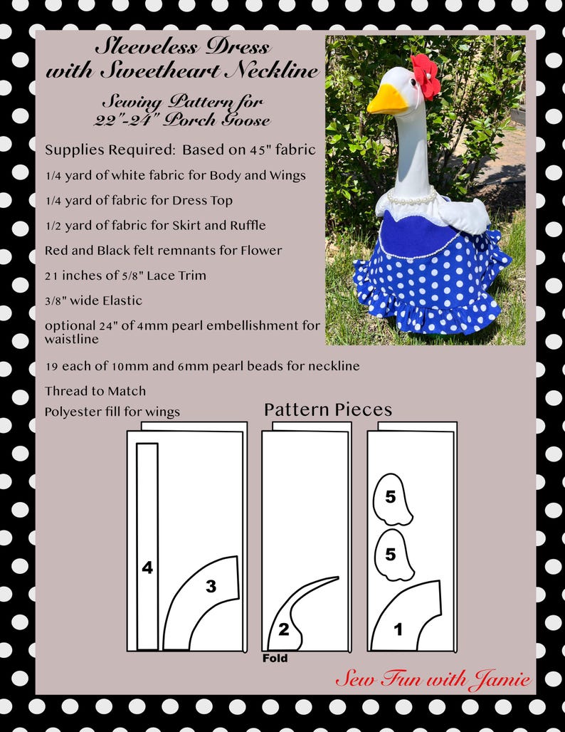 Dress With Sweetheart Neckline and Pearls Sewing Pattern for Porch ...