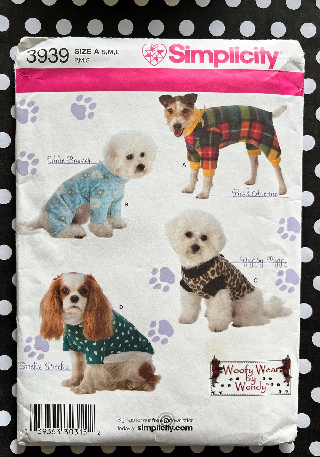 Dog Clothing Sewing Pattern Simplicity 3939 Sizes S-L - Etsy