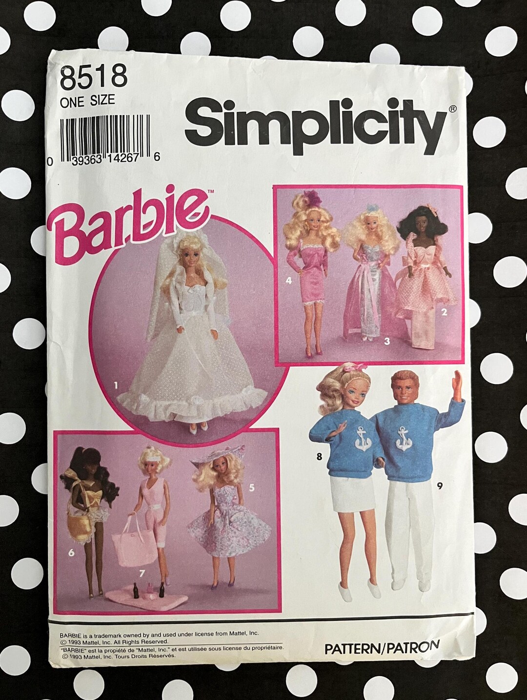 1993 Barbie Clothes Sewing Pattern Simplicity 8518 - Etsy