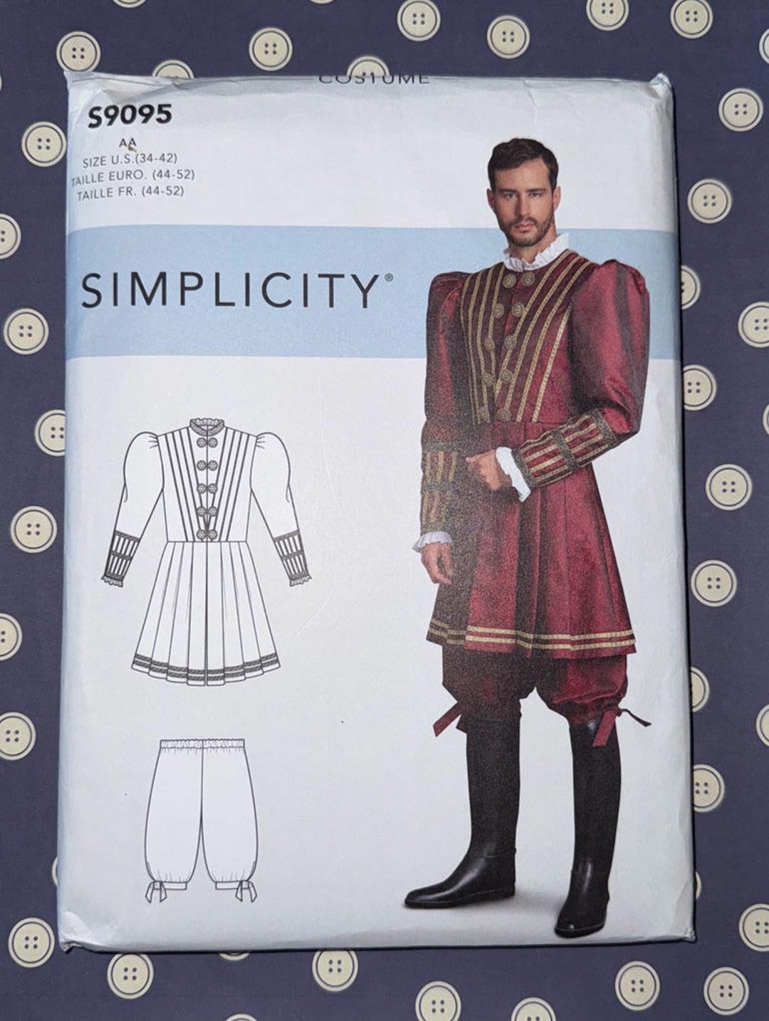 Men's King Costume Sewing Pattern Simplicity 9096 Henry VIII Tudor ...