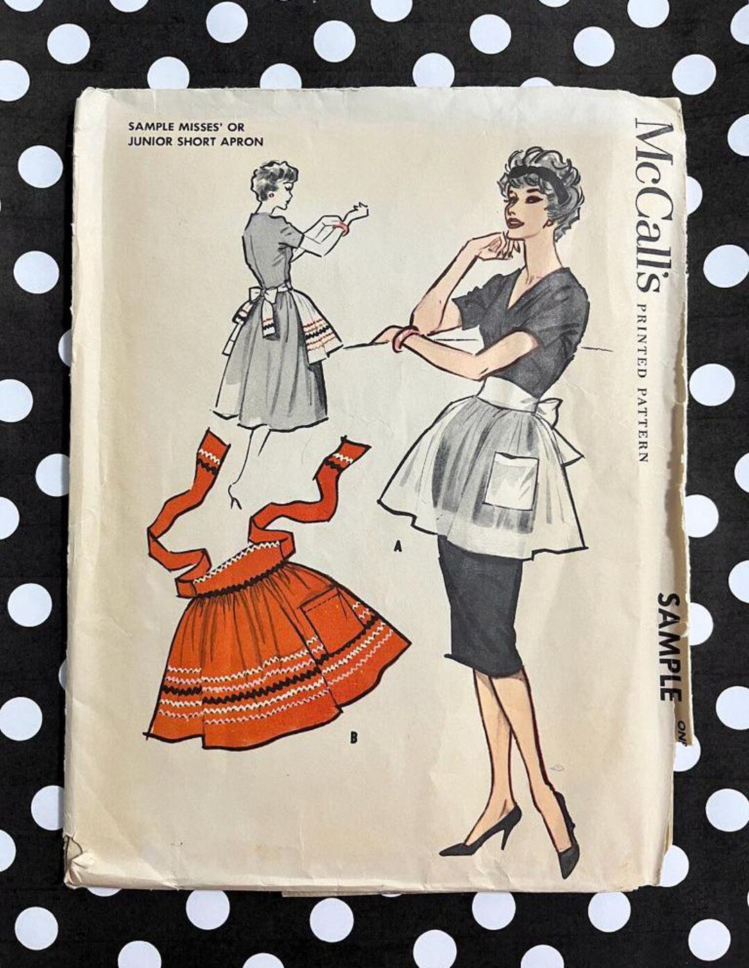 1958 Vintage Sewing Pattern Misses Apron Mccall's SAMPLE, One Size - Etsy