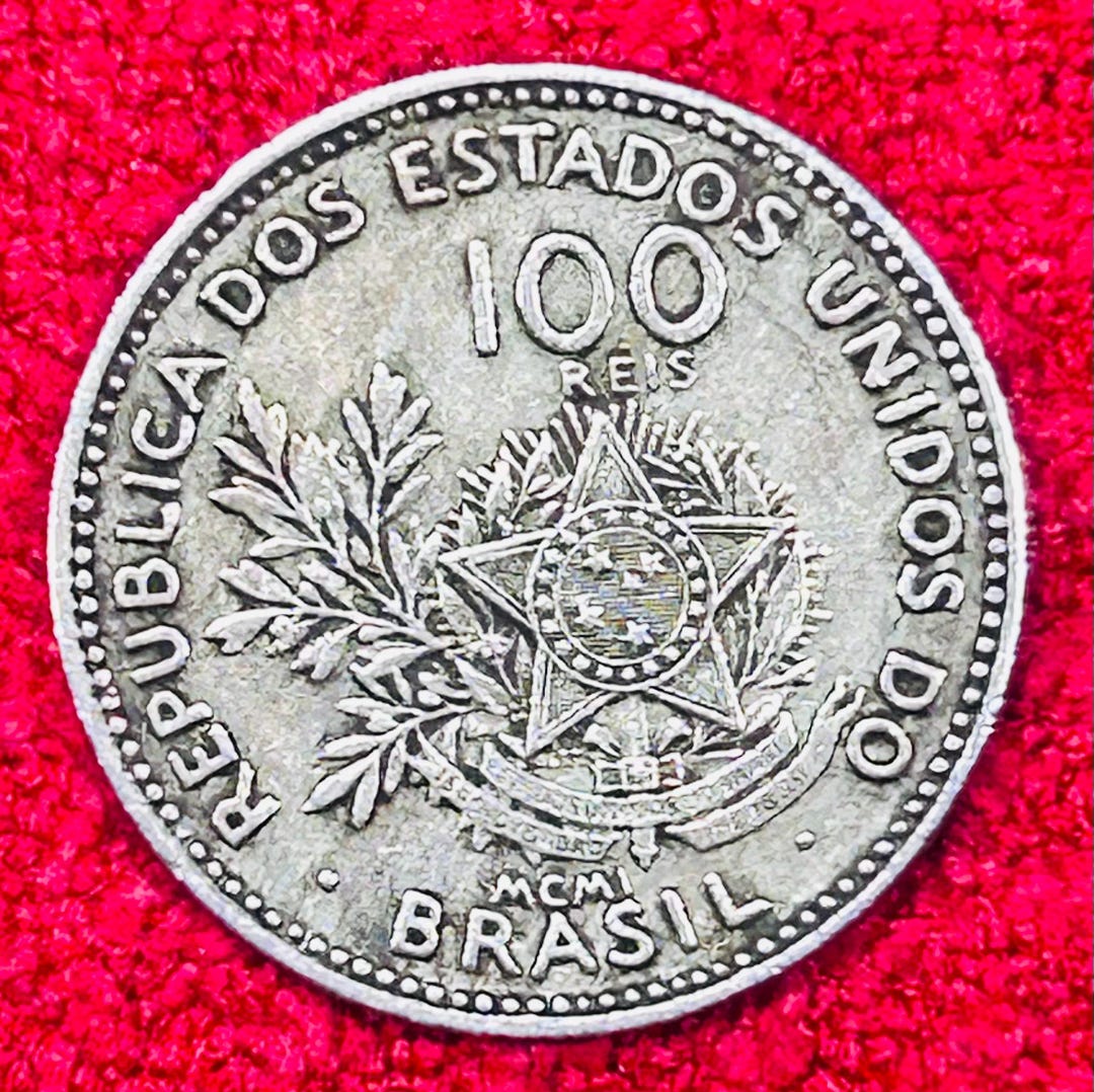 1901 Brazil 100 Reis Coin – Vintage South American Currency - Etsy