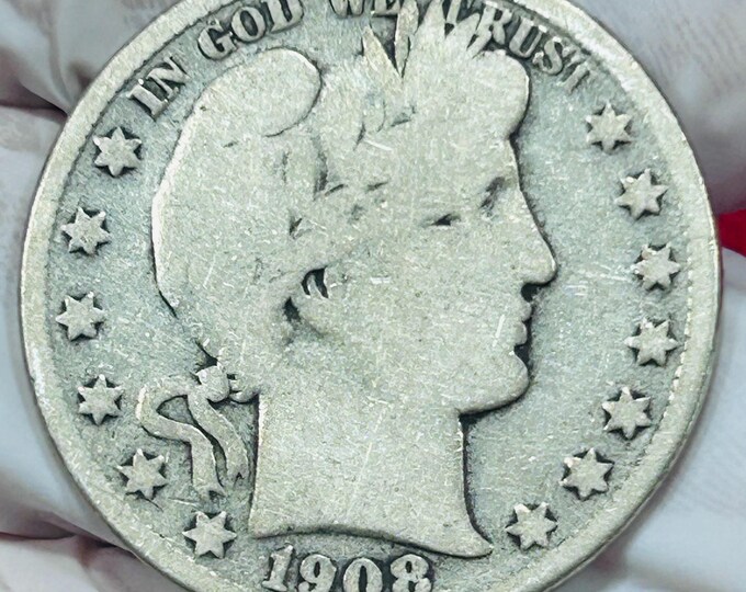 1908 S Barber Silver Half Dollar – 90% Vintage US 50C – San Francisco ...