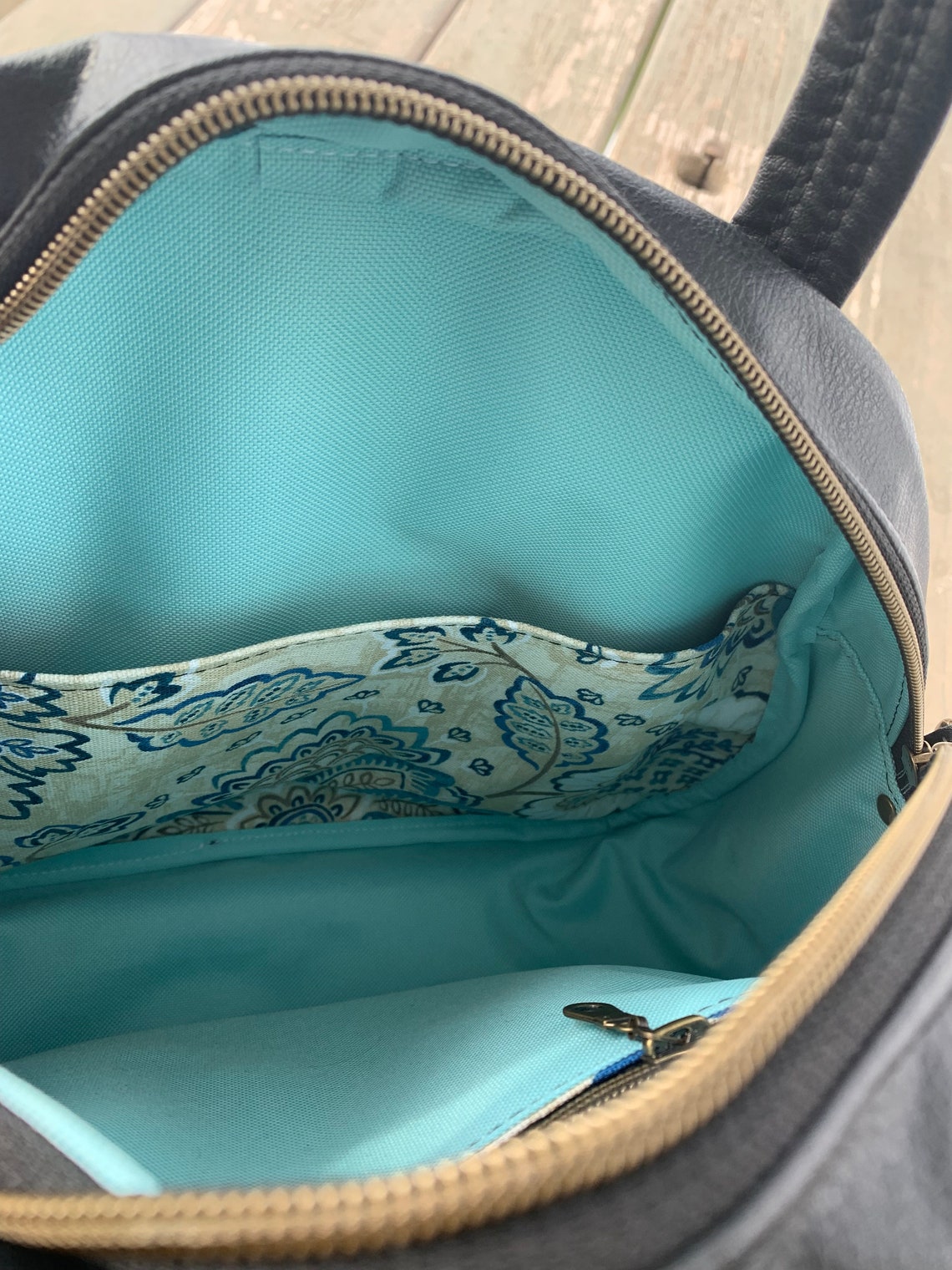 Blue Floral Bowler Bag Purse for Women Gift for Her Gift for Mom ...