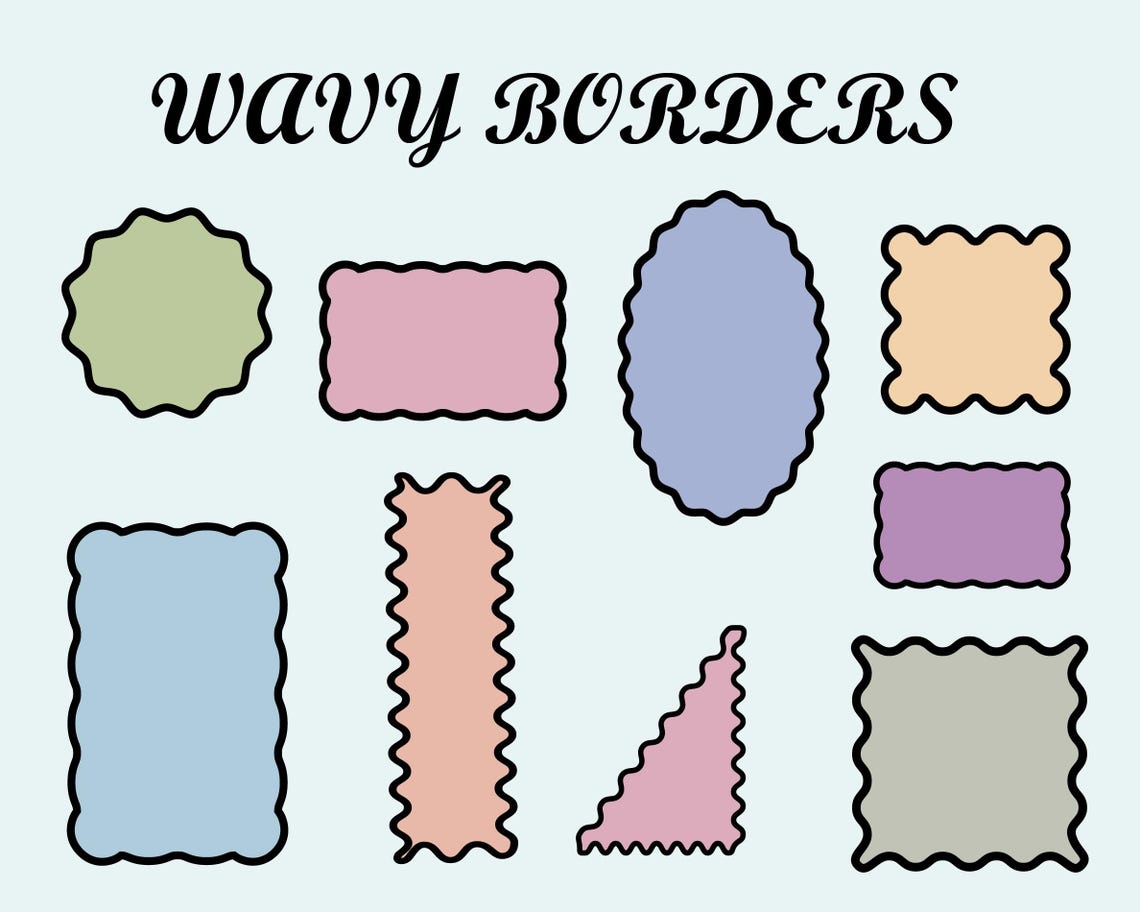 Wavy Invitation Svg, Wavy Shape Svg, Wavy Frame Svg, Wave Svg, Wavy ...