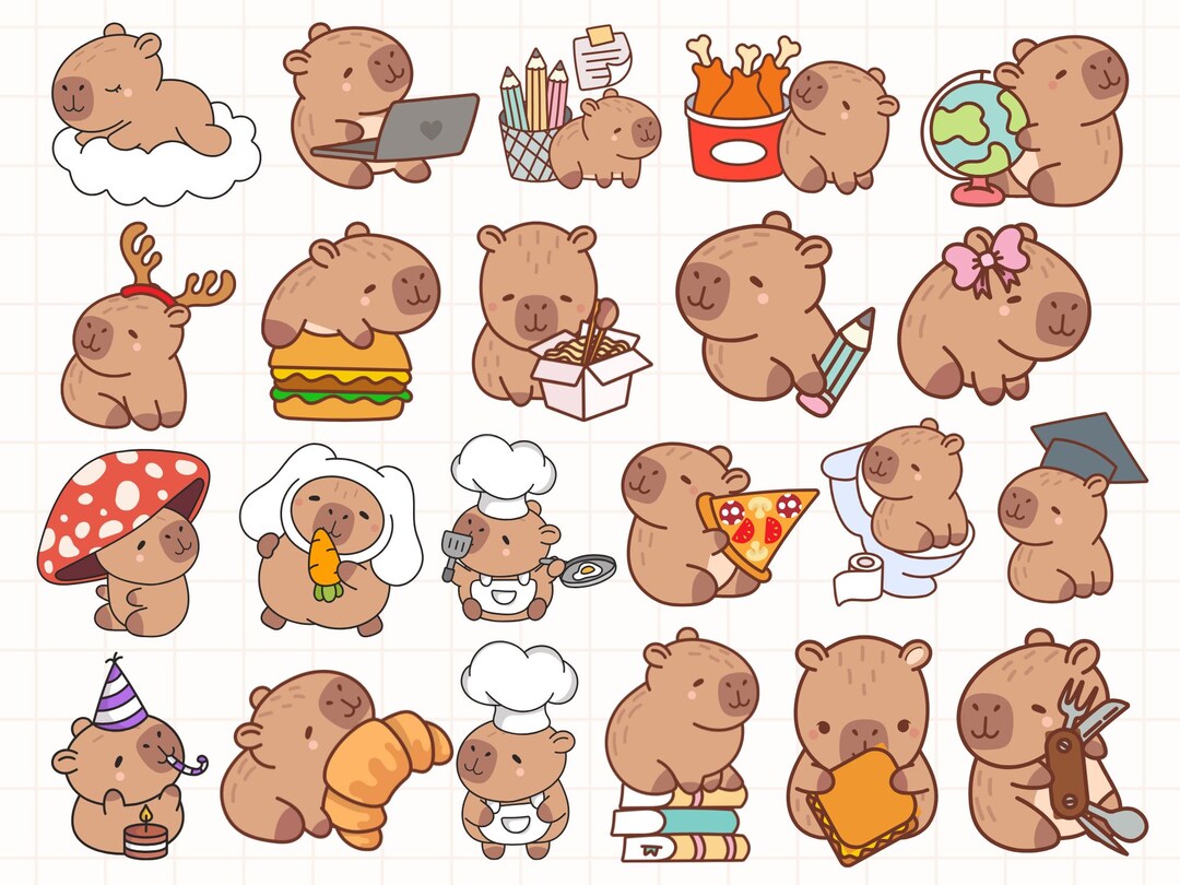 Cute Capybara SVG Bundle,instant Digital Download for Cricut ...
