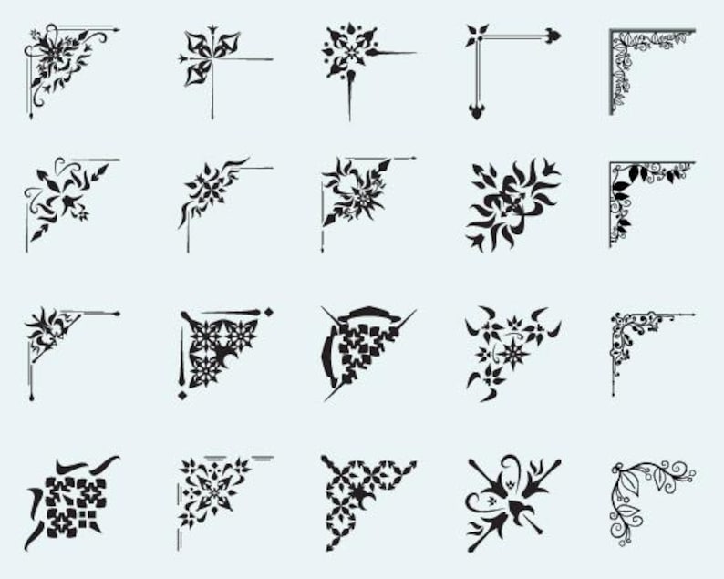 Corner Frame SVG Bundle | Decorative Border SVG | Ornamental Frame ...