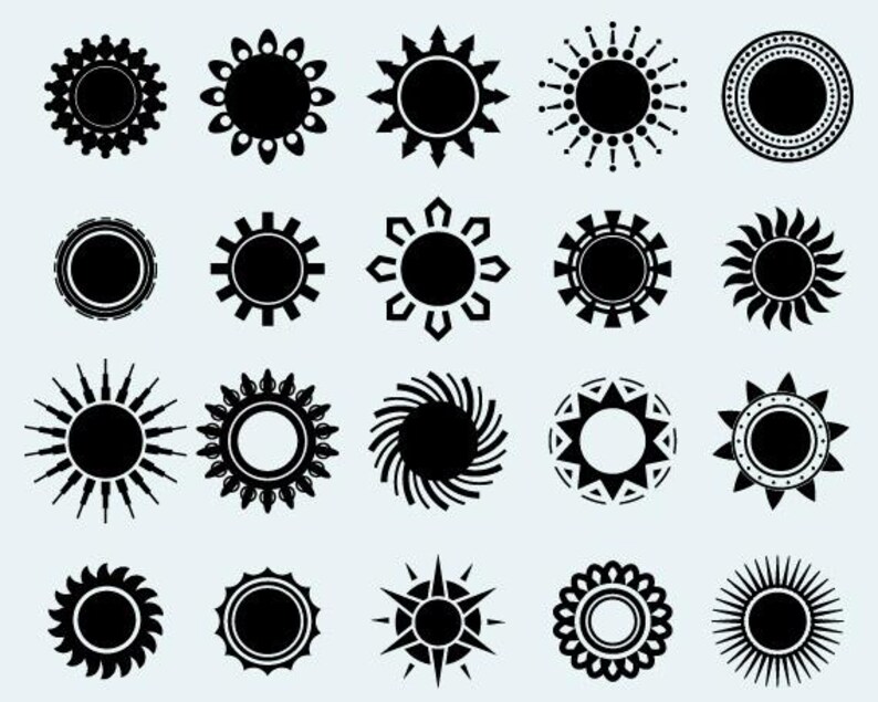 Sunrise & Sunset SVG Bundle: Radiant Sun Cut Files for Cricut - Etsy