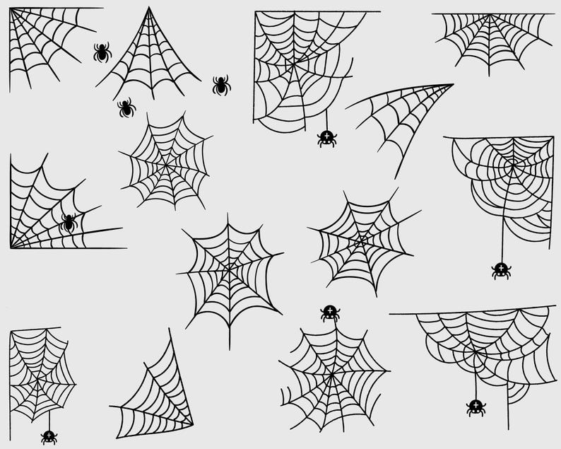 Spider Web SVG Bundle: Halloween Cricut & Silhouette Designs (digital ...