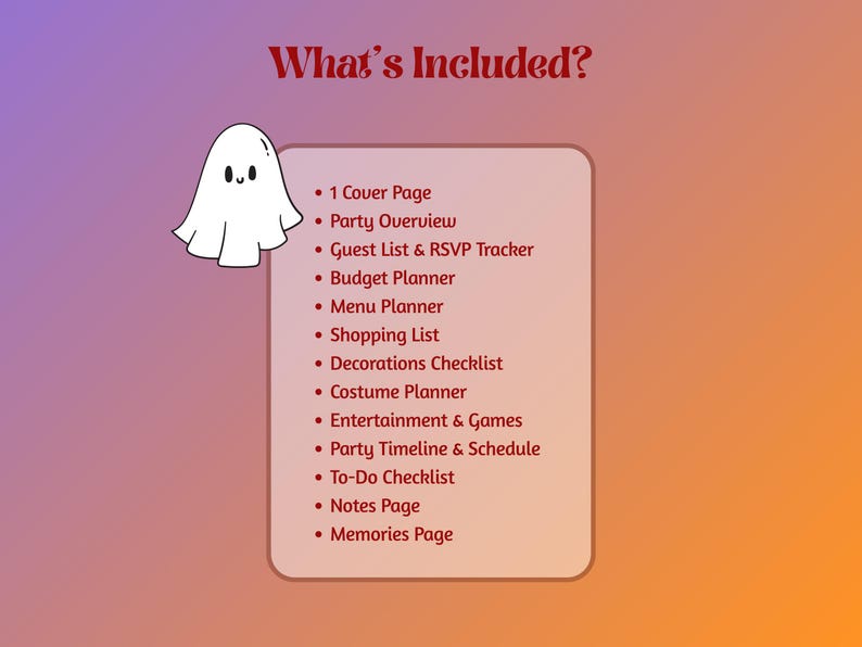 Halloween Party Planner Printable: Spooky Event, Budget, Menu (digital ...