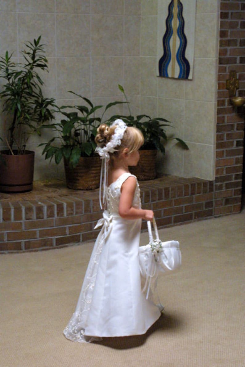 Miniature Bride Flower Girl Dress Floor Length Satin Custom - Etsy